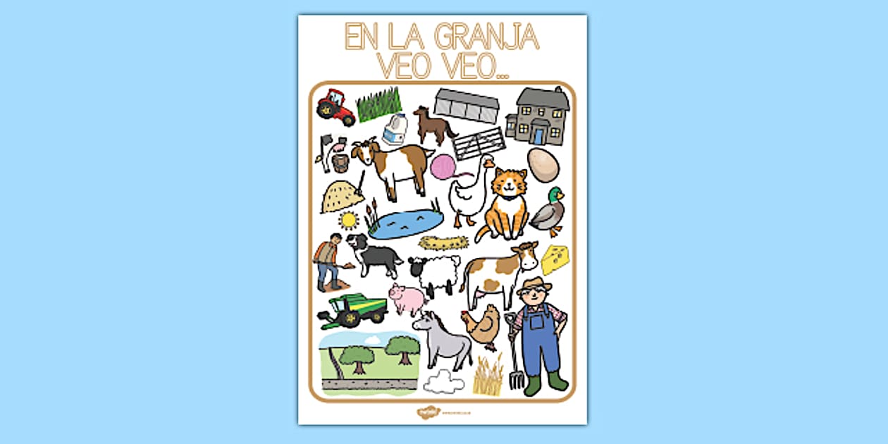 Veo veo en la granja Juego (teacher made) - Twinkl