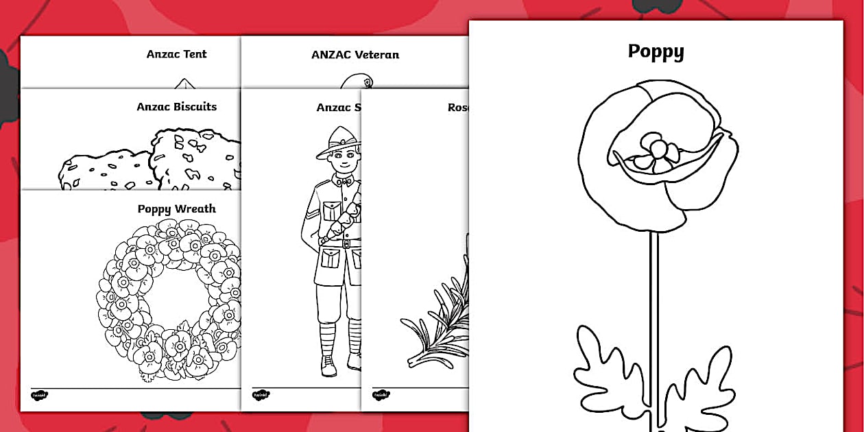 Downloadable Anzac Day Colouring Sheets | Twinkl Worksheets