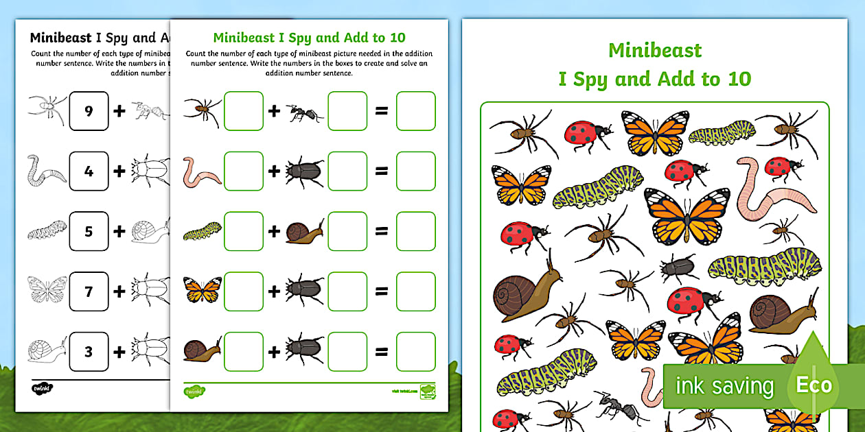 Minibeast I Spy and Add to 10 (Teacher-Made) - Twinkl
