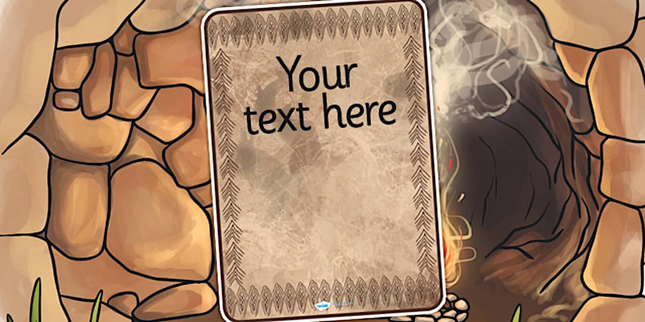 Stone Age Themed Themed Editable Poster Template - history