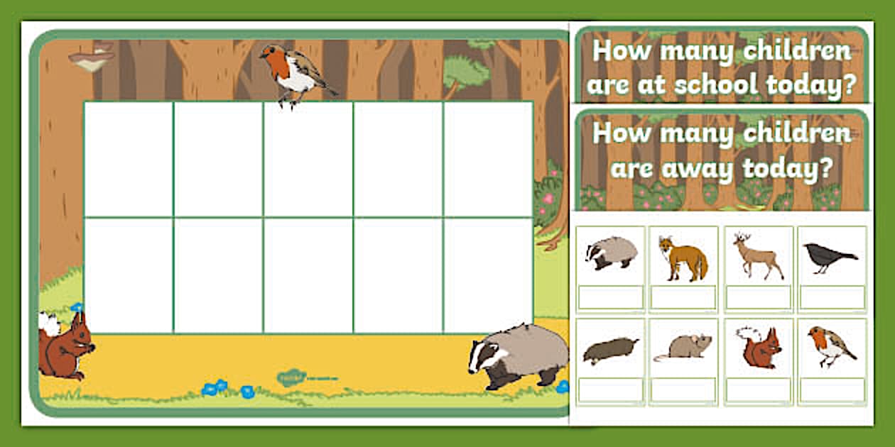 Woodland Editable Self Registration Ten Frame Resource Pack