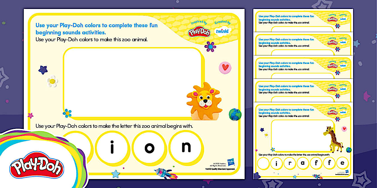 FREE! - Play-Doh: Zoo Animals Beginning Sounds Activity Mats