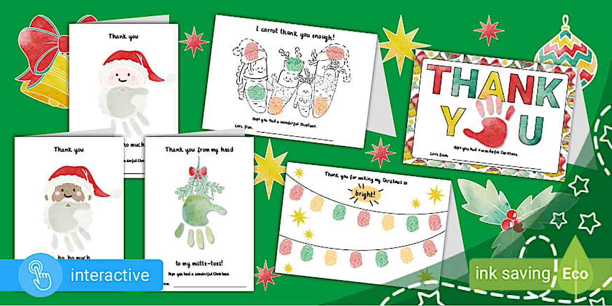 Christmas Present Thank You Cards (teacher made) - Twinkl