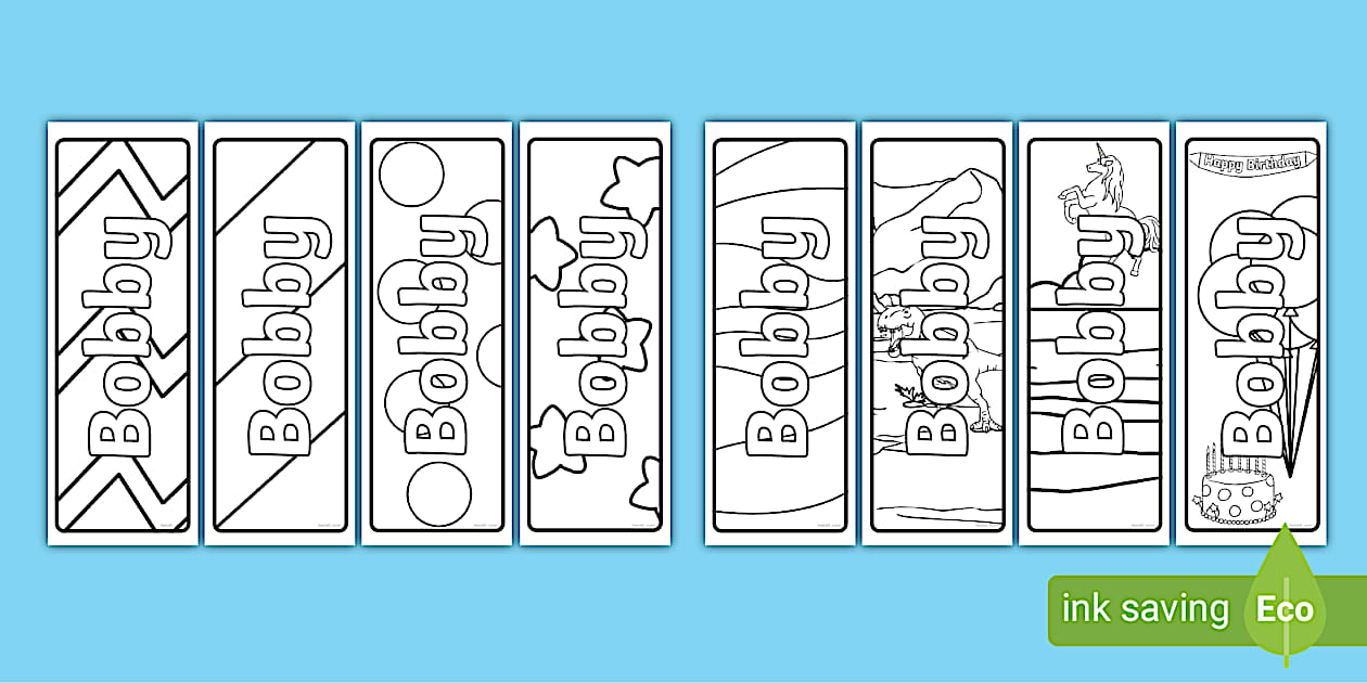 Bobby Name Simple Colouring Bookmarks | Colouring Bookmarks