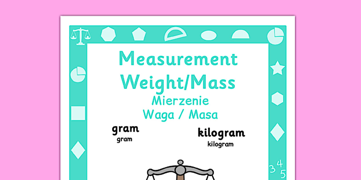 Year 1 Measurement, Weight and Mass Poster Polish Translation