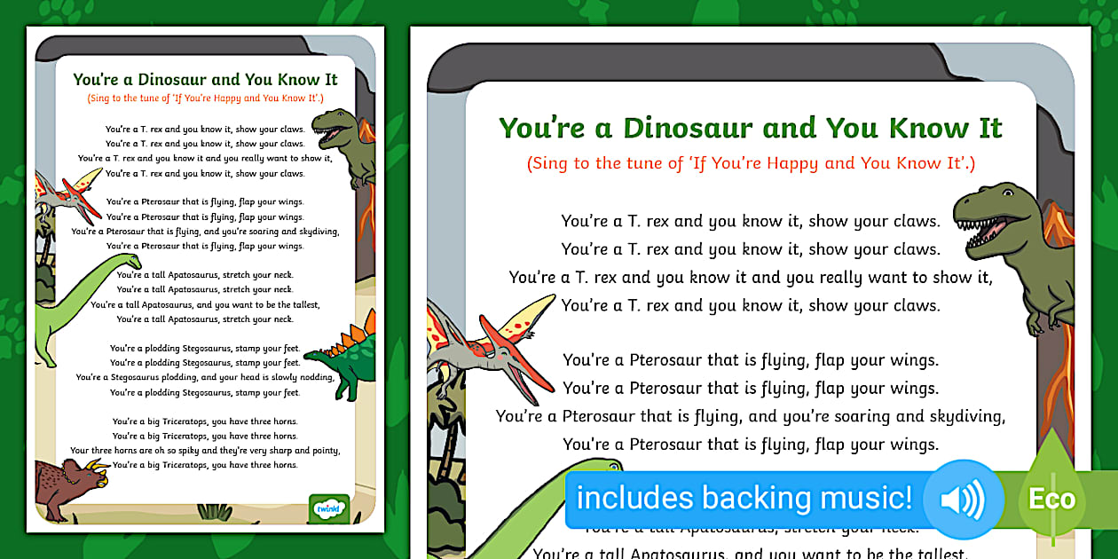 You’re a Dinosaur and You Know It Song | C and L | Twinkl
