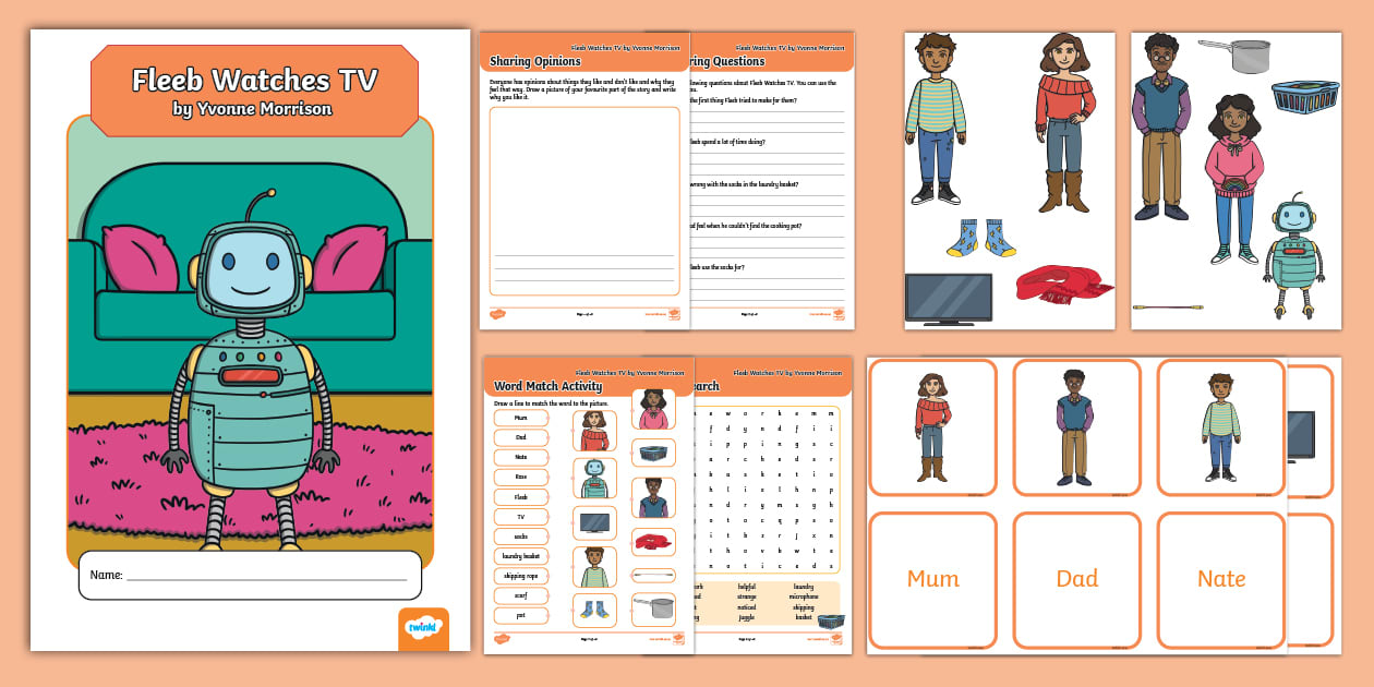 Fleeb Watches TV (Orange 2) Follow-Up Activity - Twinkl