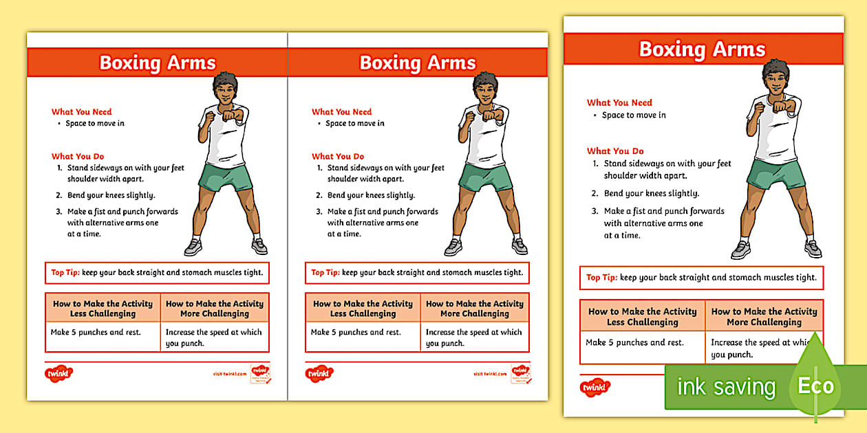Boxing Circuit Training Workout | Exercise Cards | Twinkl