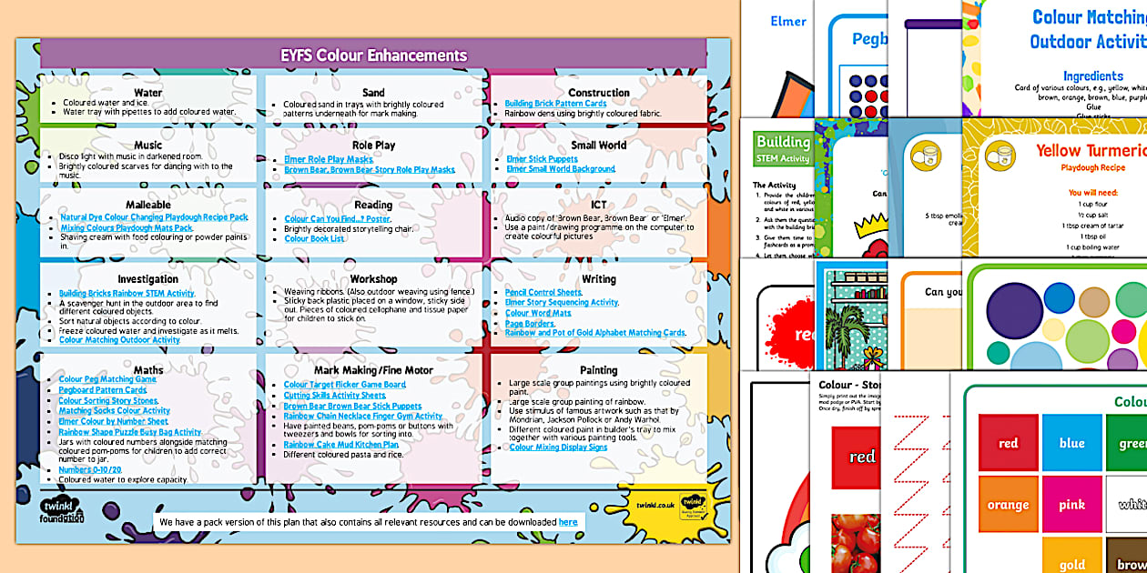 EYFS Colour Enhancement Ideas and Resources Pack - Twinkl