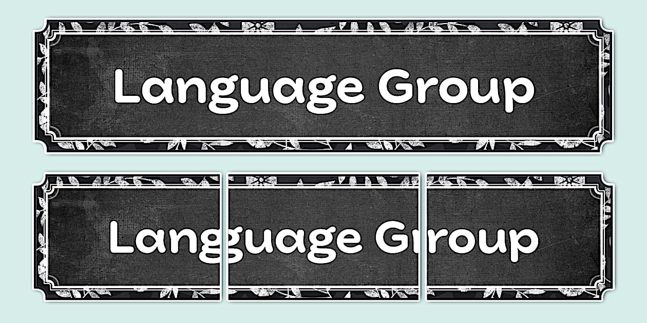 Chalkboard-Themed Language Group Display Banner - Twinkl
