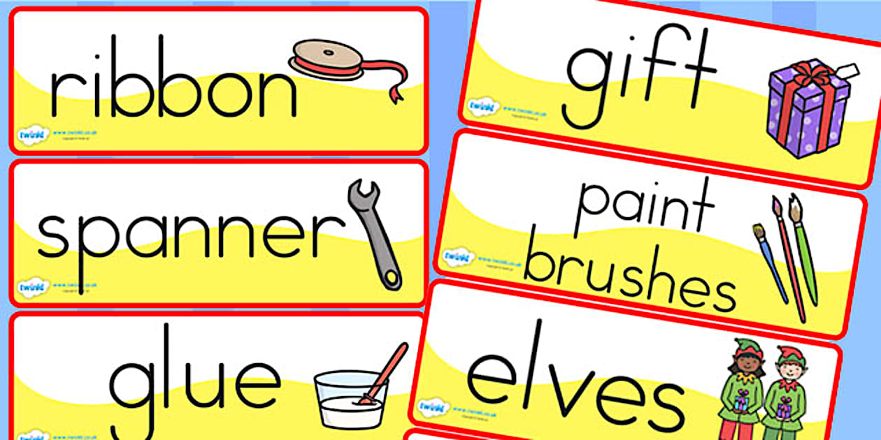 Australia Santas Workshop Roleplay Word Labels