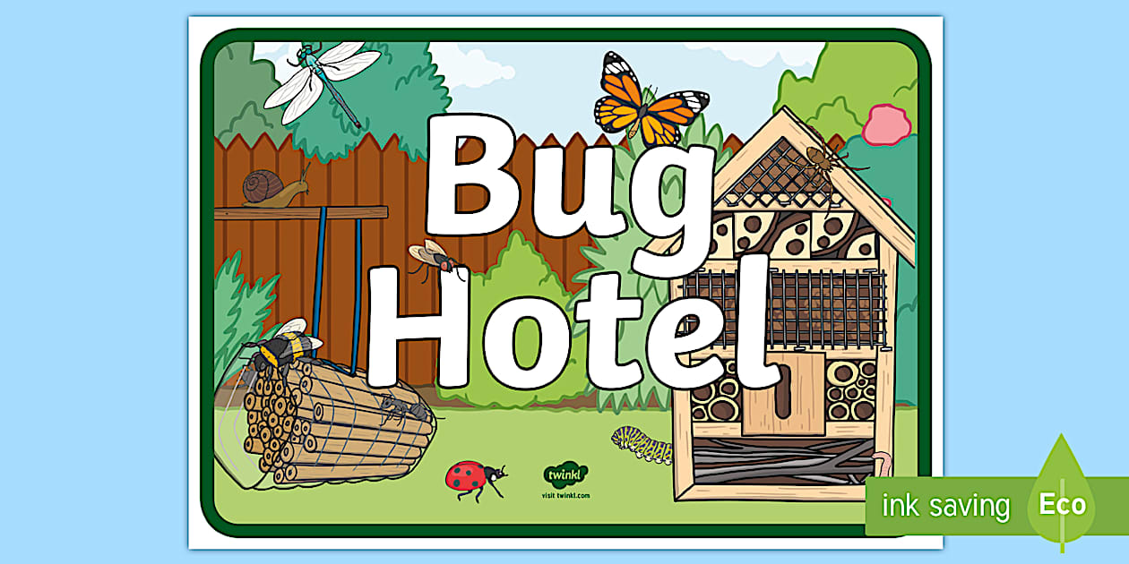 Cursive Bug Hotel Display Poster (teacher made) - Twinkl