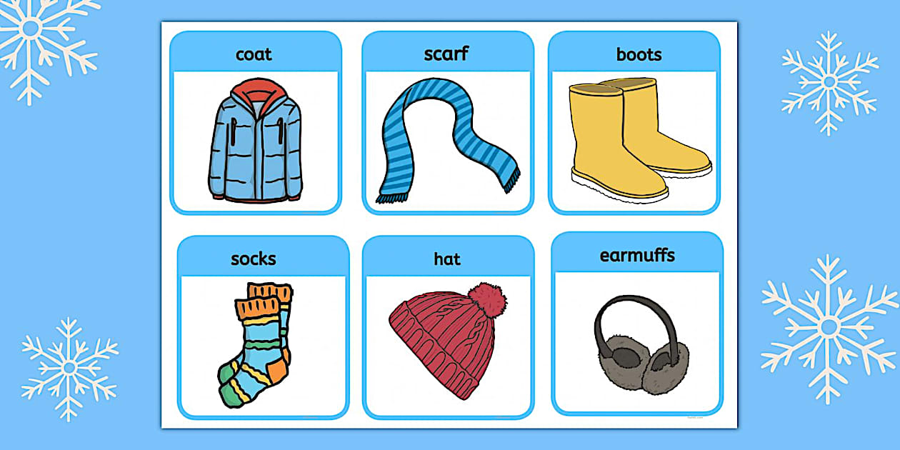 Winter Clothes English Cards 冬衣替え英語カード