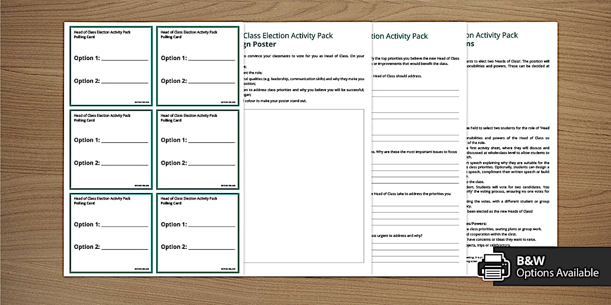 Head of Class Election Activity Pack (teacher made) - Twinkl