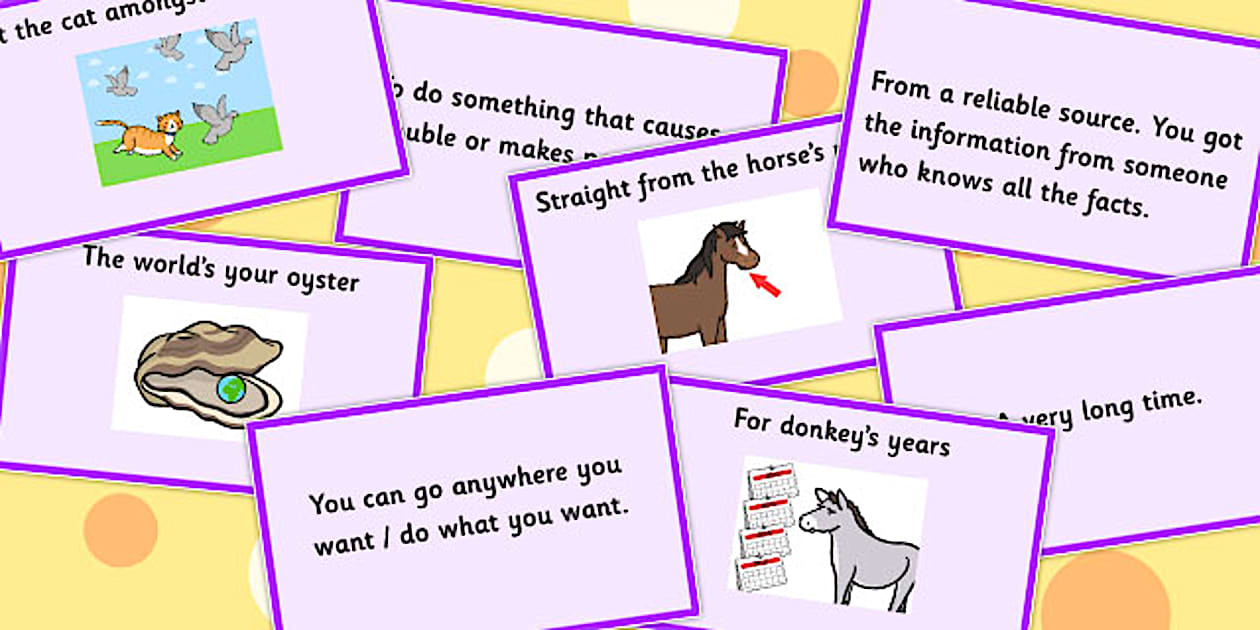 Animal Idioms Matching Cards Set 2 (teacher made) - Twinkl