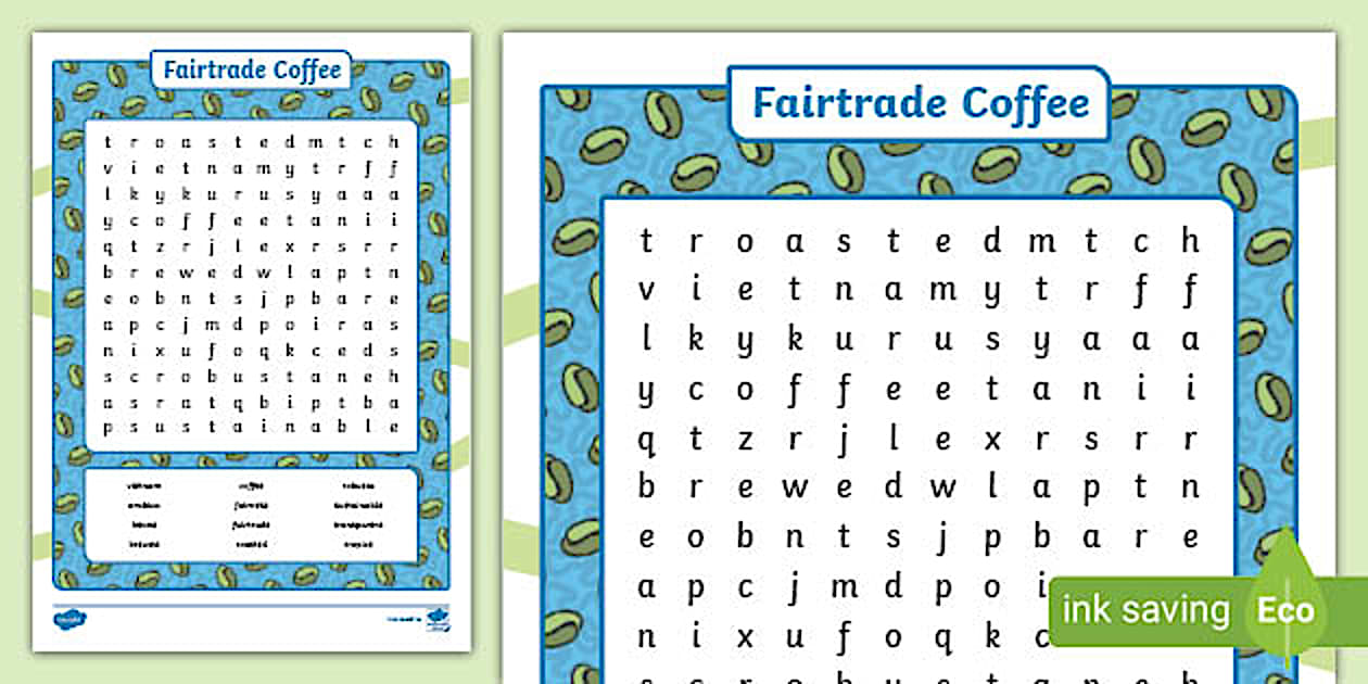 Fair Trade Coffee Word Search (teacher made) - Twinkl
