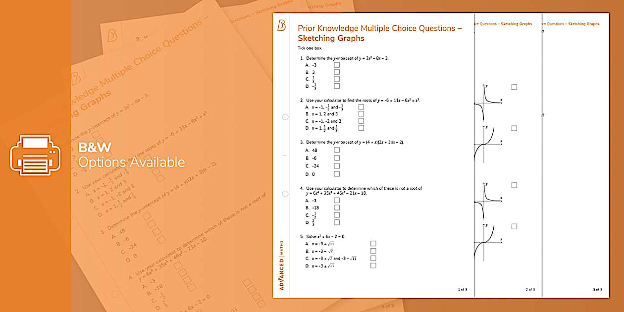 👉 Sketching Graphs Worksheet: Multiple Choice | Beyond Maths
