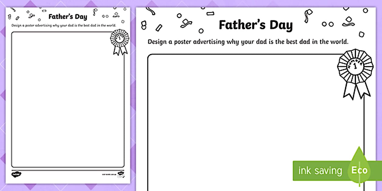 SA Father's Day Poster Design Worksheet (teacher made)