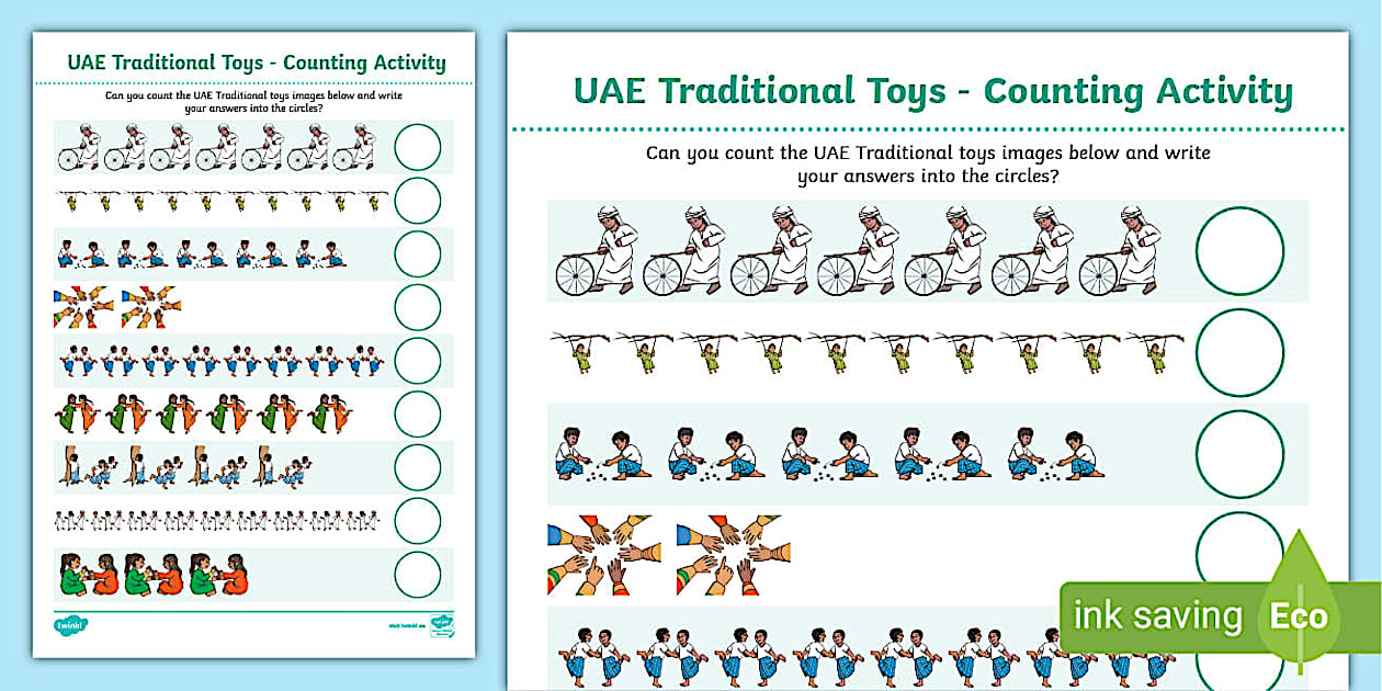 UAE Traditional Toys and Games Counting Sheet (teacher made)