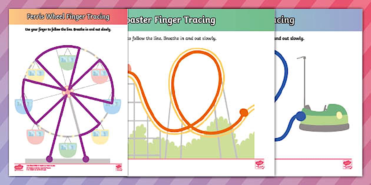 Fairground Mindfulness Finger Tracing Activity - Twinkl