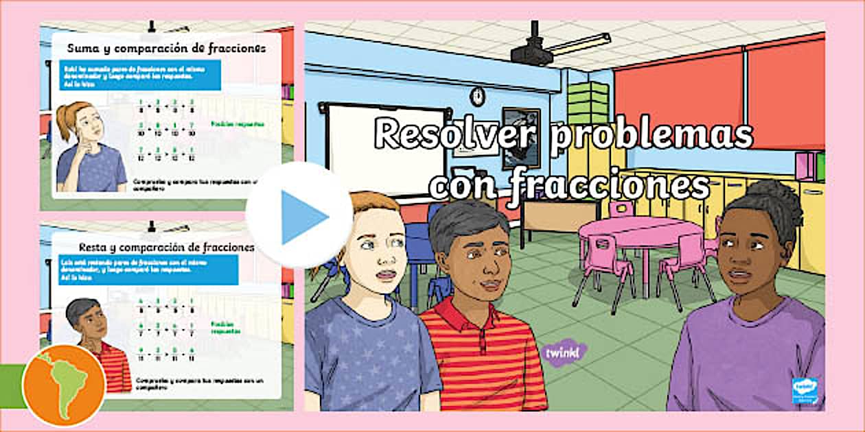 Powerpoint: Resolución de problemas con fracciones - Twinkl