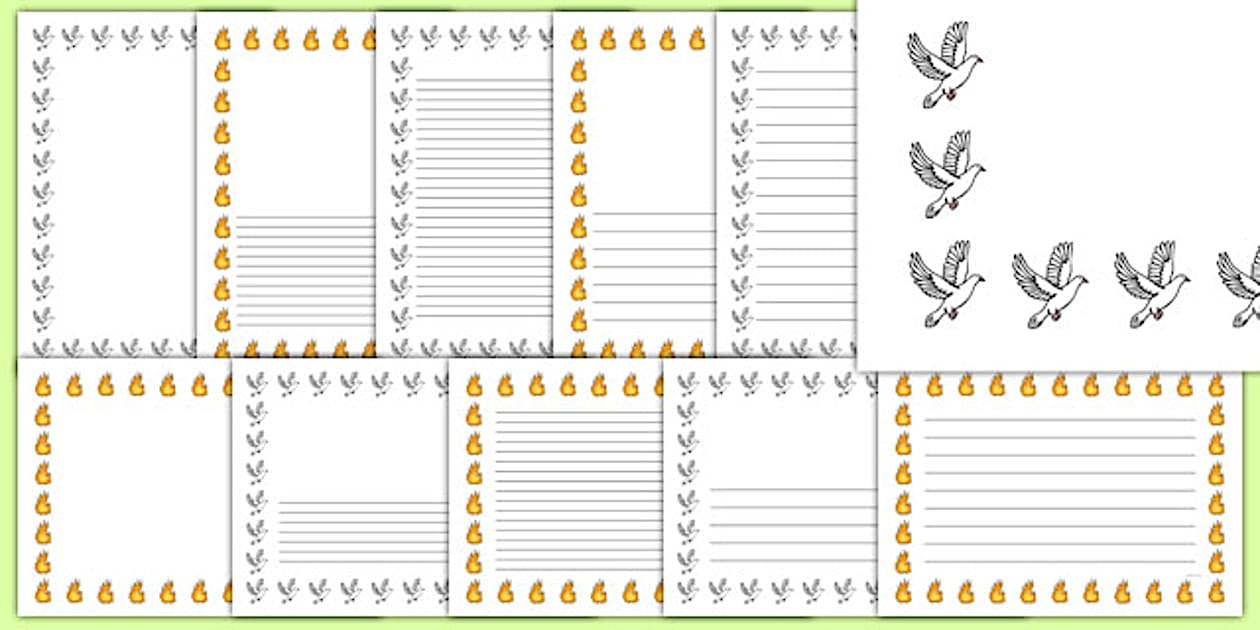 Editable Pentecost Page Borders (teacher made) - Twinkl