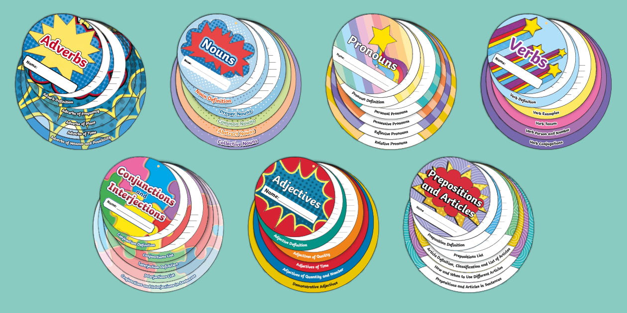 Parts of Speech Circles Booklet Resource Pack