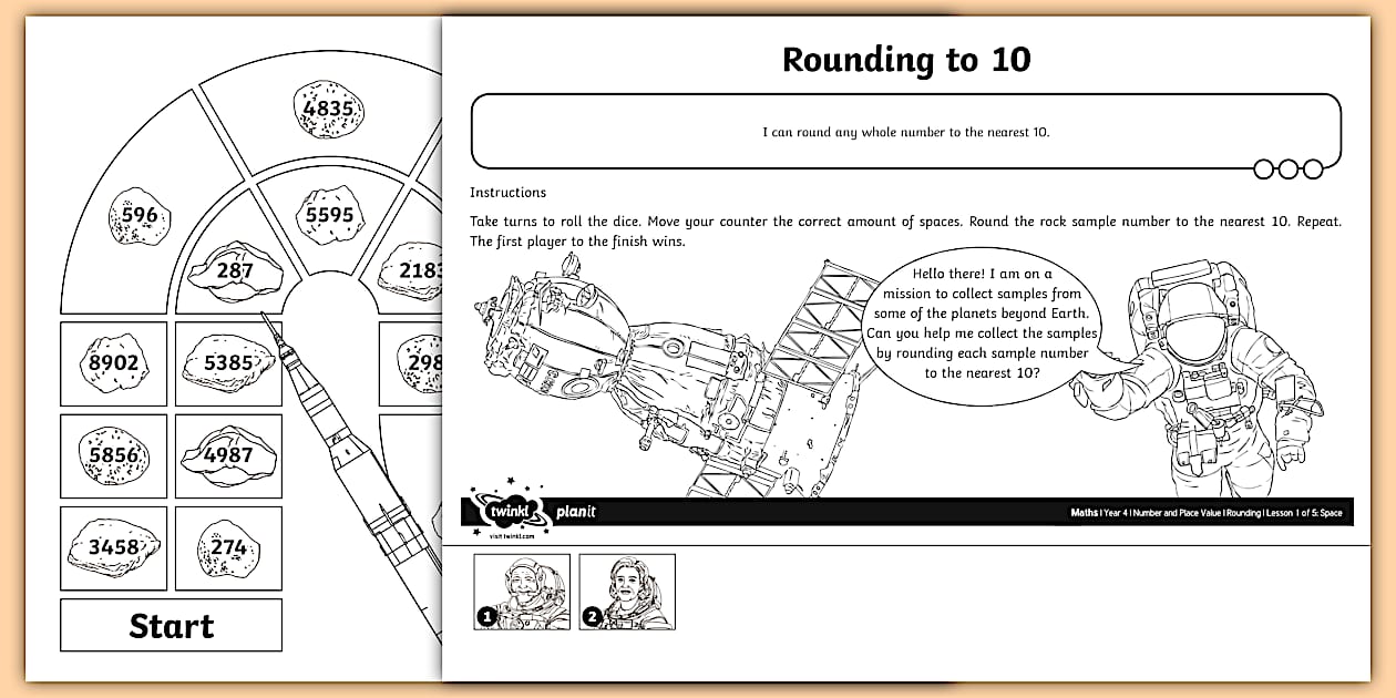 Rounding to 10 Board Game - Twinkl