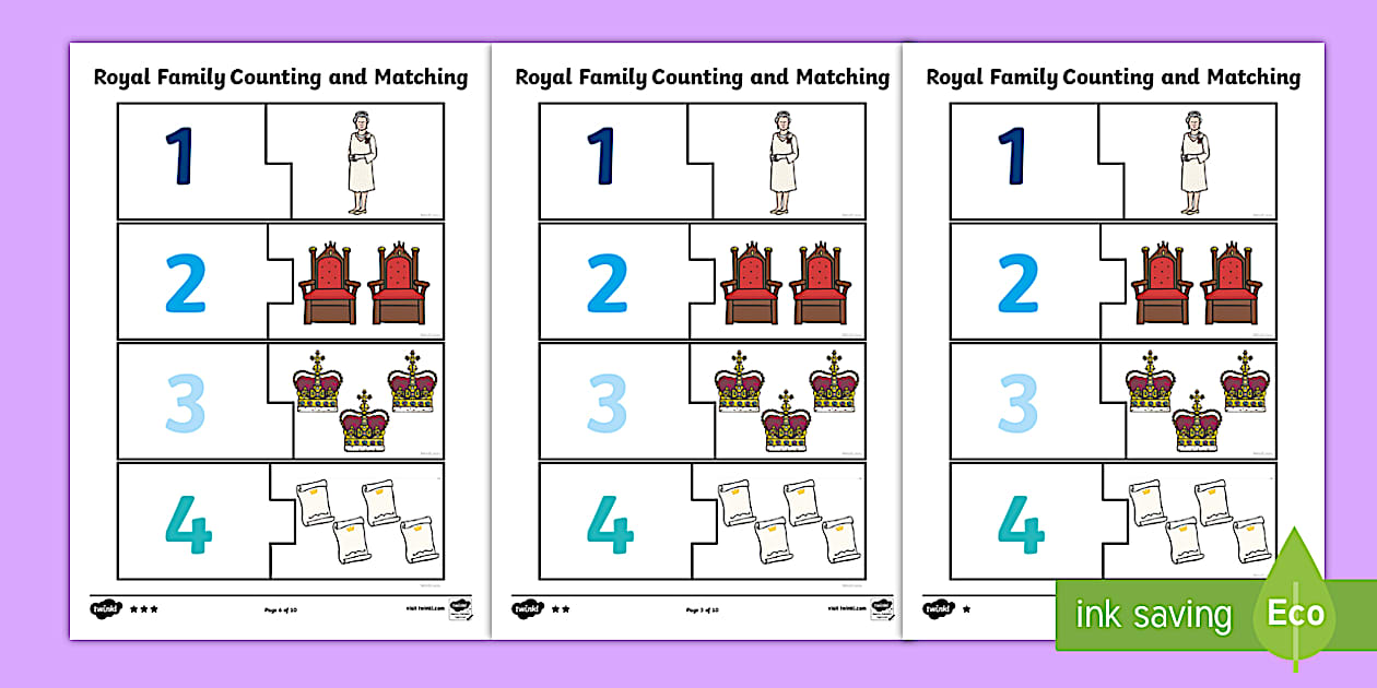 Royal Family Counting Puzzle (Hecho por educadores) - Twinkl