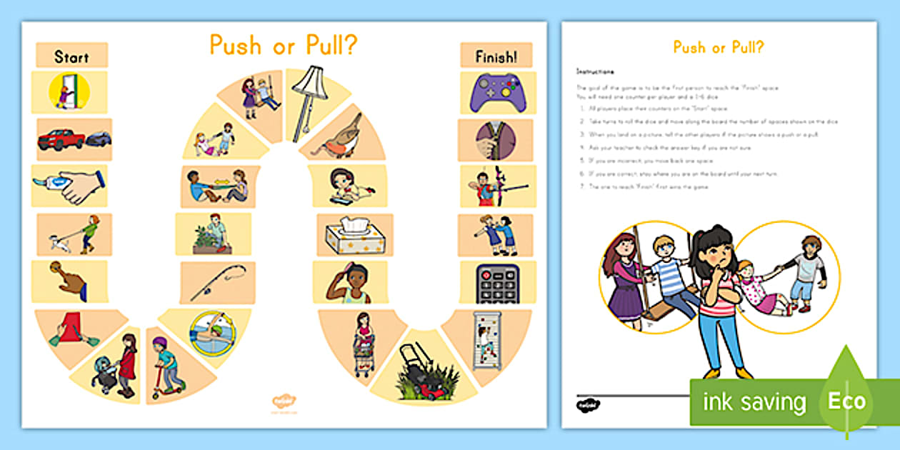 Editable Push and Pull Forces Board Game (teacher made)