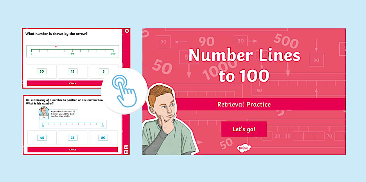 👉 Retrieval Practice: Number Lines to 100 Maths Interactive Quiz