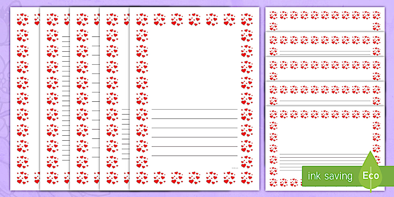 Editable Mother's Day I Love My Mum Because Page Border Pack English/Greek