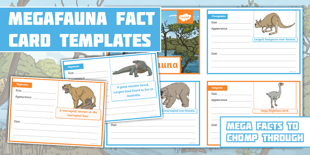 Megafauna Fact Card Templates