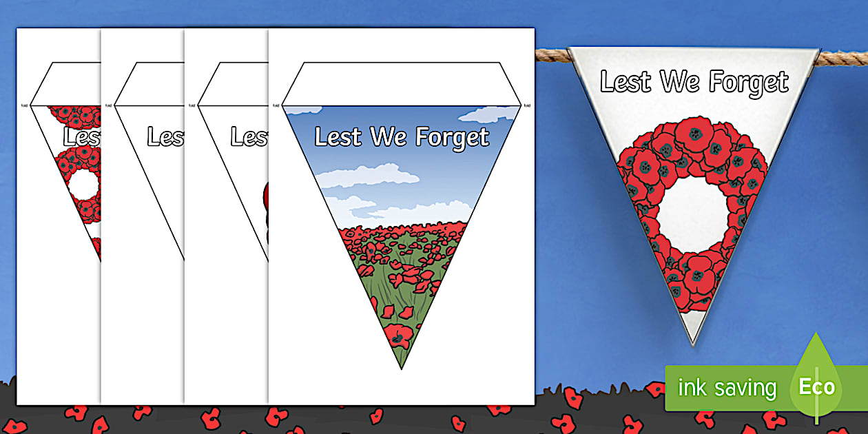 Remembrance Day Display Bunting (teacher made) - Twinkl