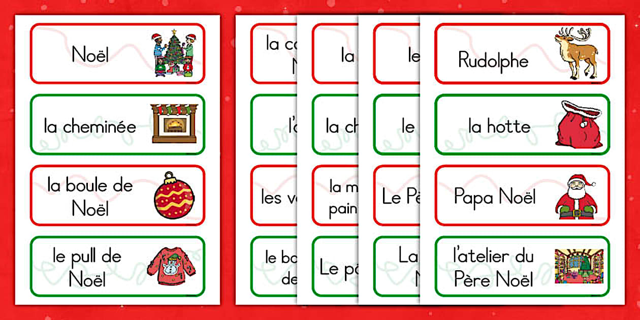 Cartes de vocabulaire sur Noël | Ressources pédagogiques