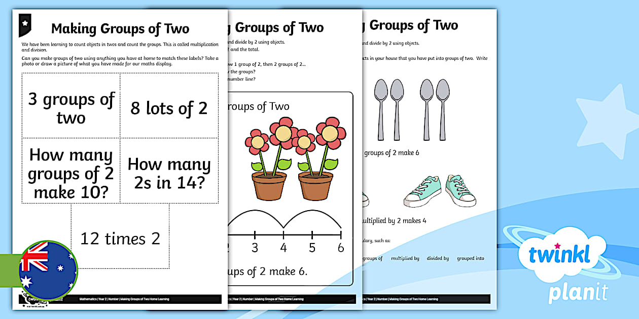 Year 2 Number: Making Groups of Two Home Learning Tasks