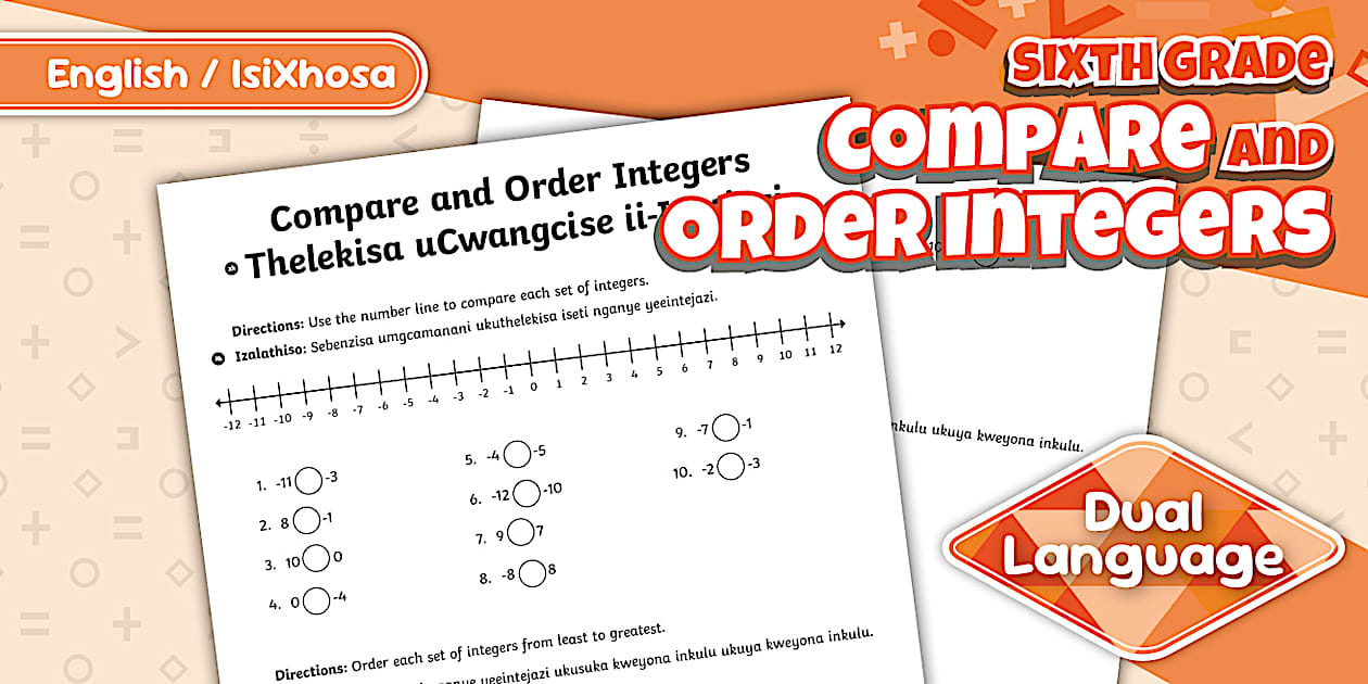 Grade 7 Maths - Term 4 - Compare and Order Integers - Eng/Xh
