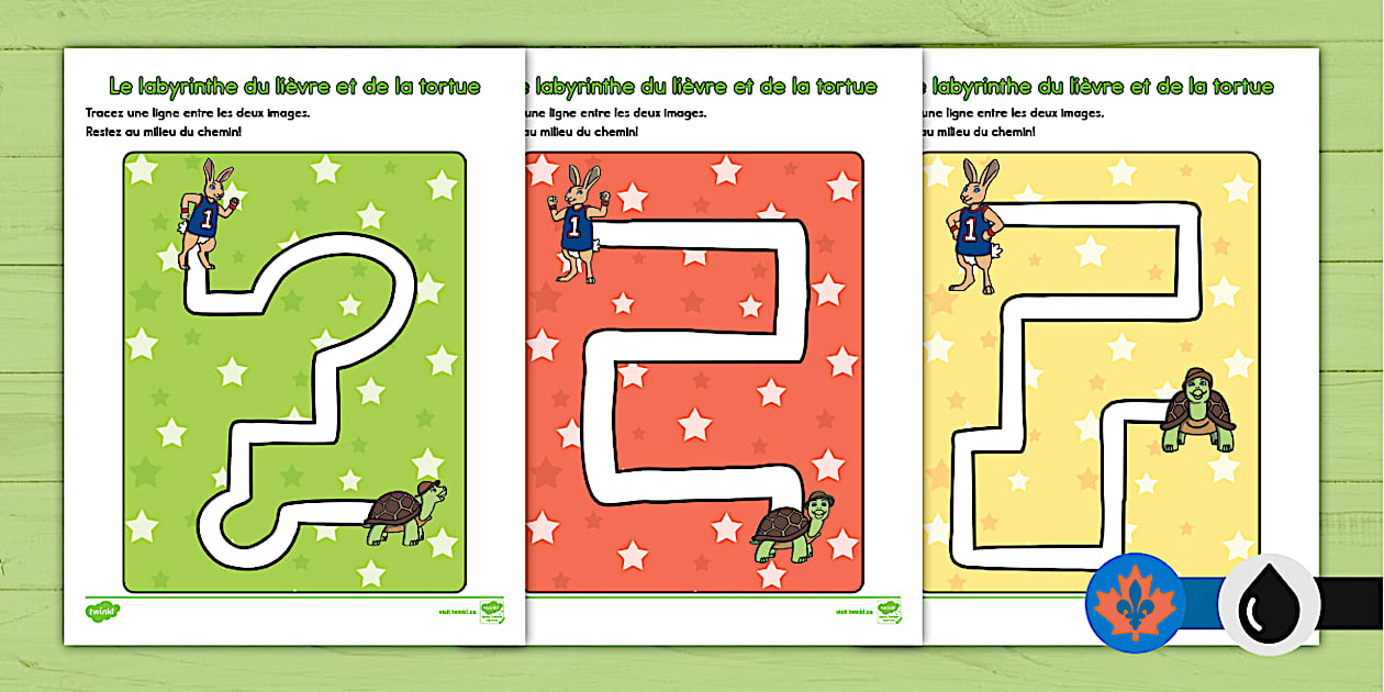 The Tortoise and the Hare Fine Motor Activity French