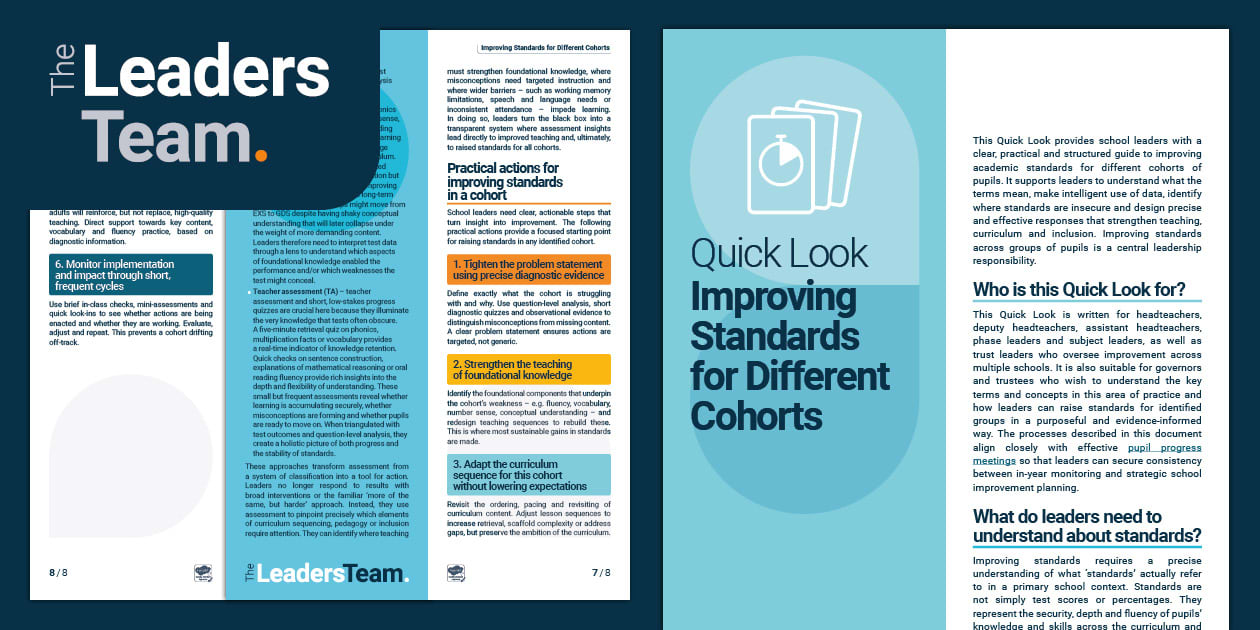 Enhance Standards & Progress for Various Cohorts