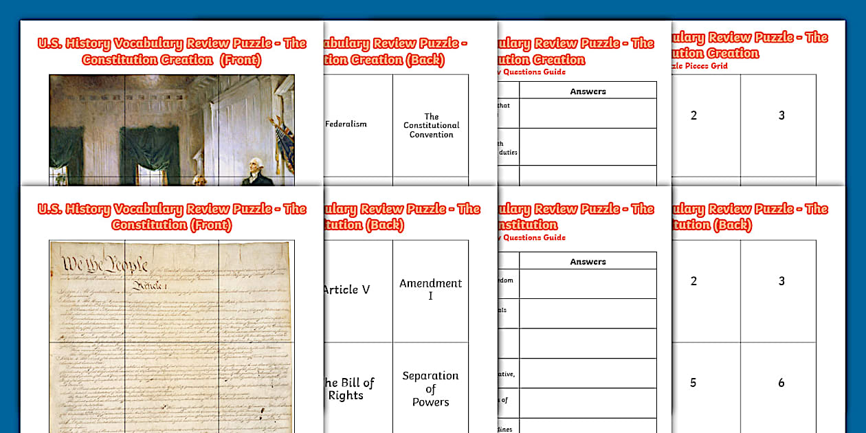 Fifth Grade US Constitution Vocabulary Review | Twinkl USA