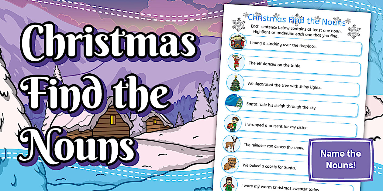 Christmas Find the Nouns Worksheet