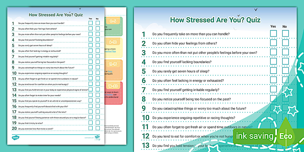 Stress Awareness Quiz | How Stressed Are You? | Twinkl