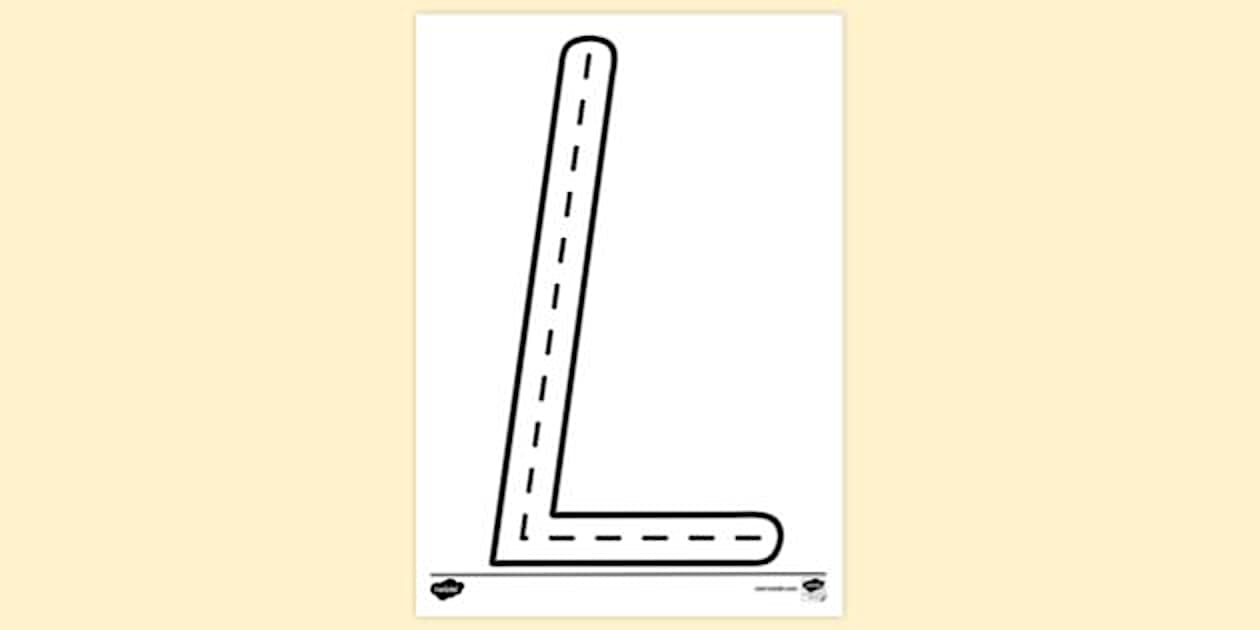 NZ Capital L Road Lettering Colouring | Colouring Sheets