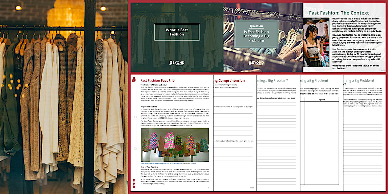 Fast Fashion Lesson Plan - Beyond Secondary - Twinkl