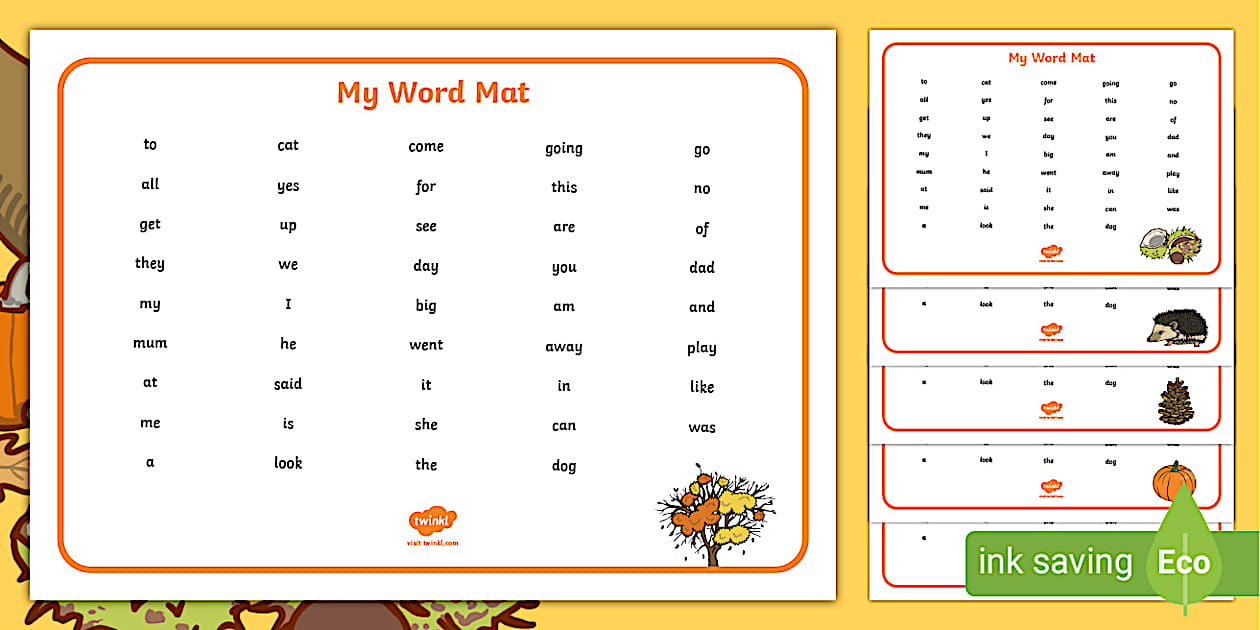 Precursive Autumn Themed FS2 Word Mat (Hecho por educadores)