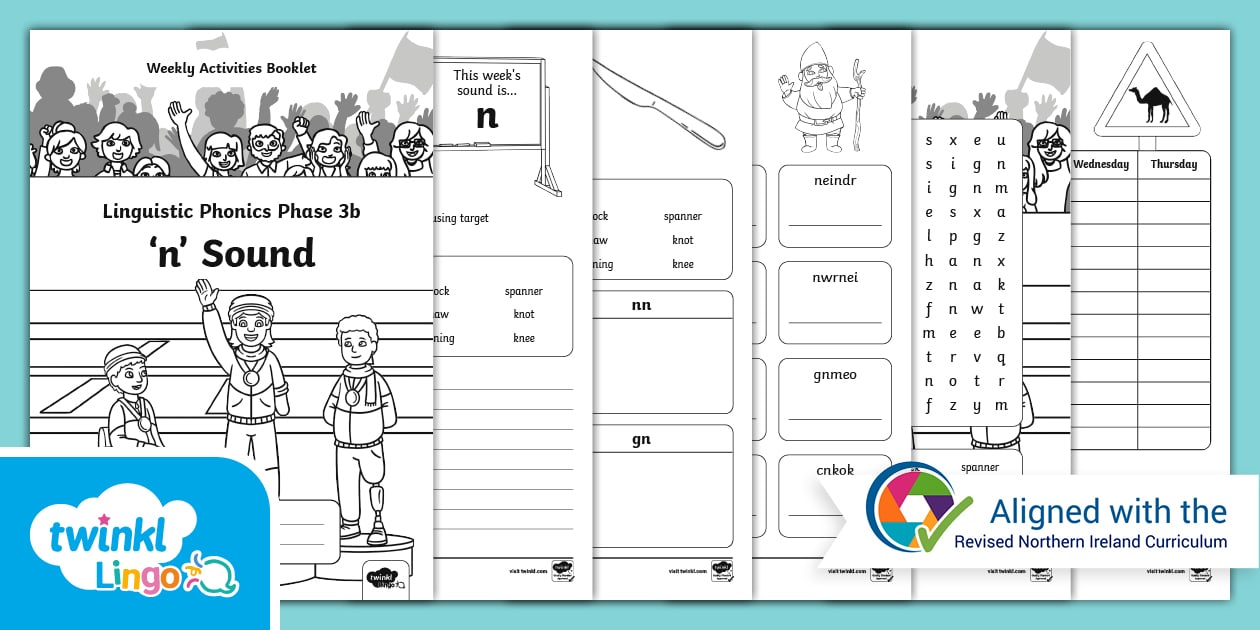 Northern Ireland Linguistic Phonics Phase 3b 'n' Sound Weekly Activities