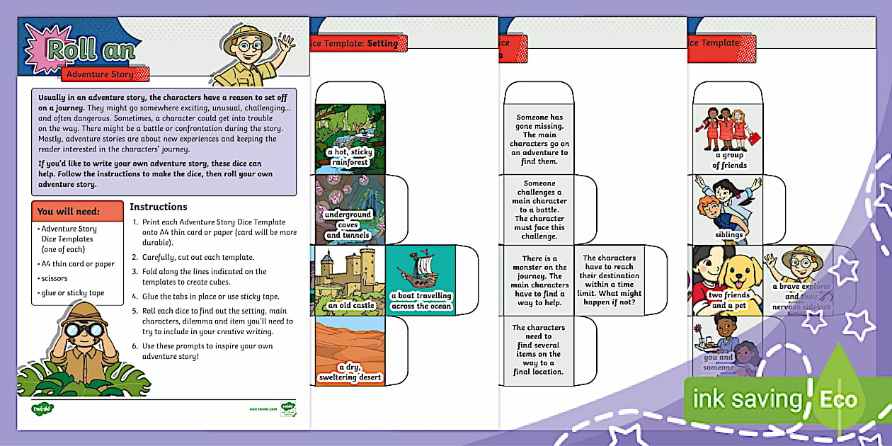 Roll an Adventure Story (Ages 5 - 7) - Adventure Story Dice