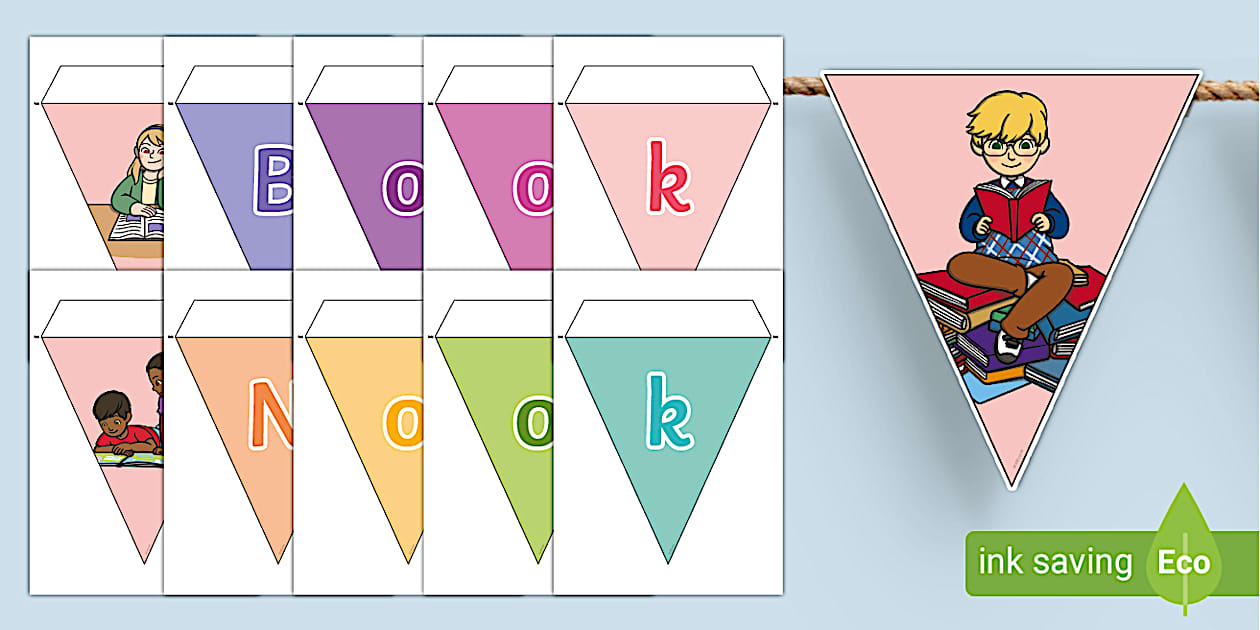 Book Nook Display Bunting (teacher made) - Twinkl