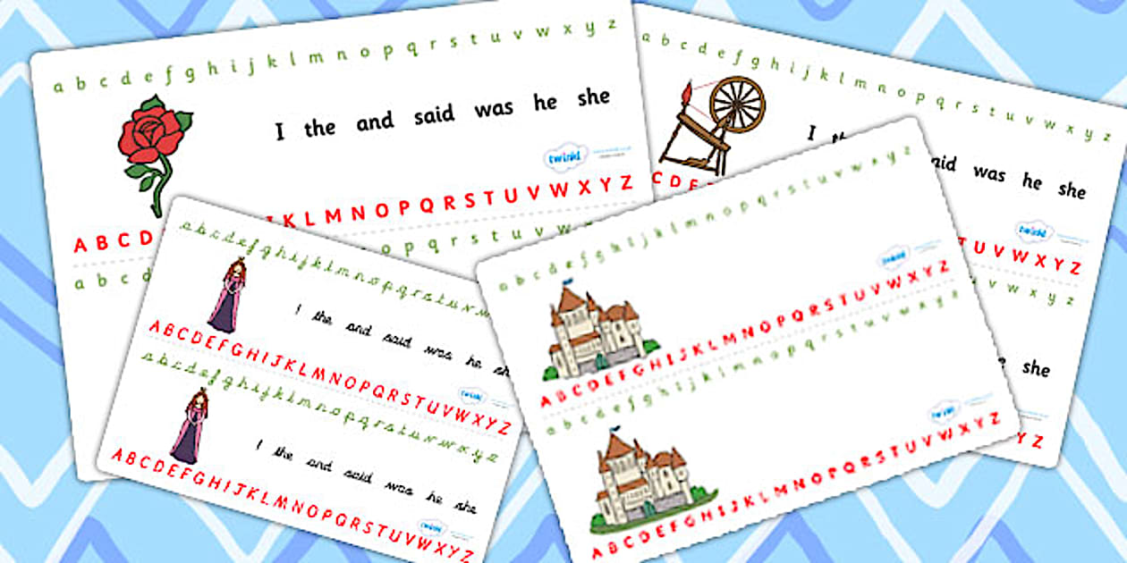 Cursive Sleeping Beauty Alphabet Strips (teacher made)