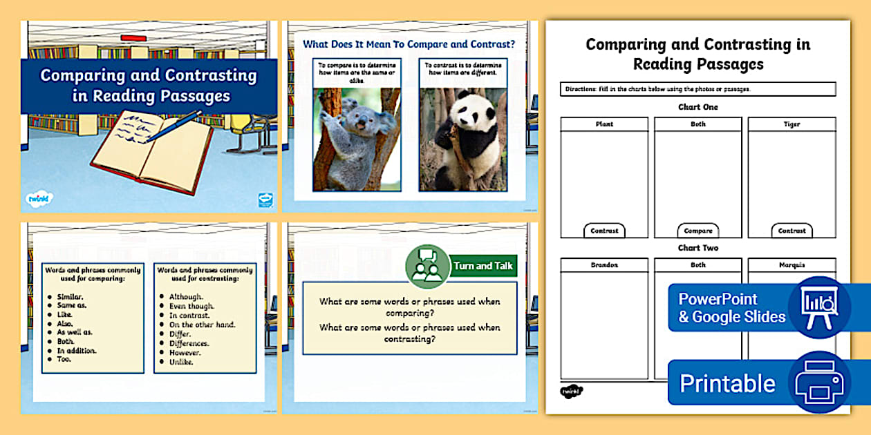 Comparing and Contrasting Reading Passages | Twinkl USA